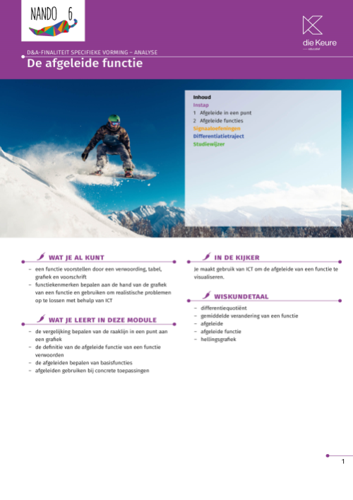 Nando 6 - module 'De afgeleide functie' D&A-specifieke vorming - die ...