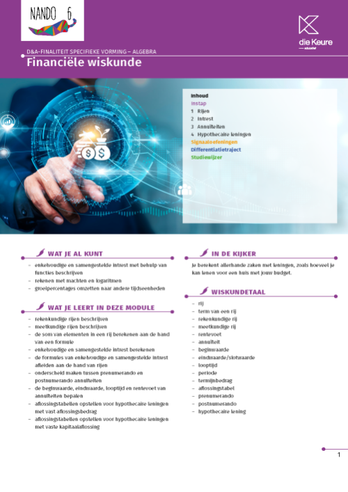 Nando 6 - module financiële wiskunde D&A - specifieke vorming - die ...